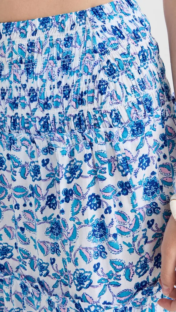 Playa Lucila Printed Ruffle Skirt - Blue Multi