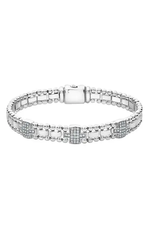 Lagos Caviar Spark Diamond Station Bracelet - Silver/diamond