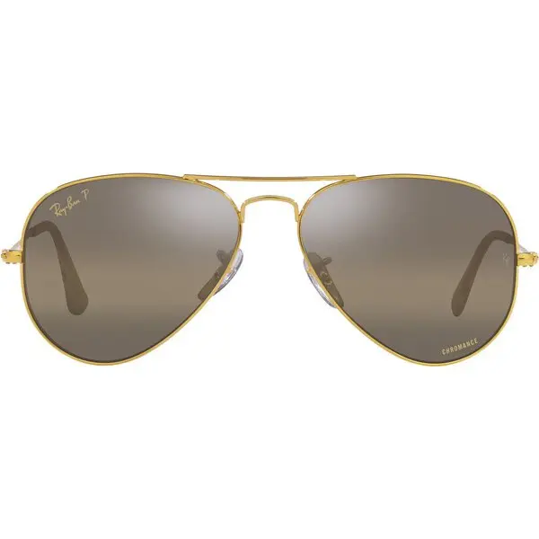 Ray-ban 58mm Polarized Aviator Sunglasses - Gold 2