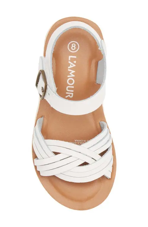 L'AMOUR Athena Sandal - White