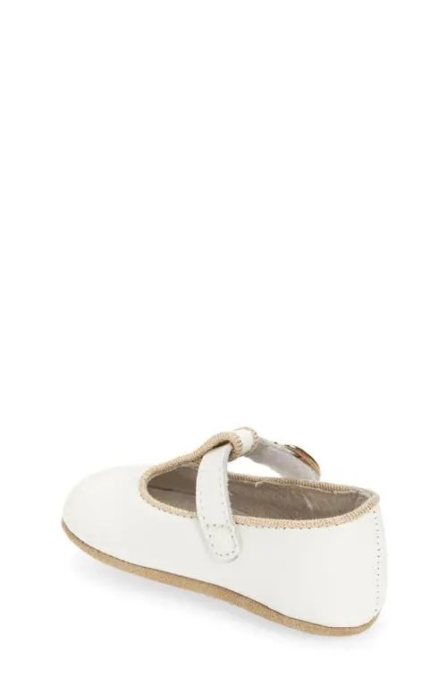 L'AMOUR Evie T-strap Crib Shoe - White