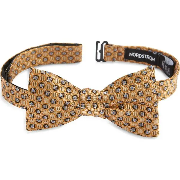 Nordstrom Neat Medallion Silk Bow Tie - Yellow