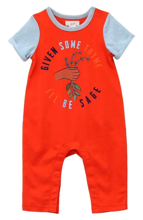 PEEK AREN'T YOU CURIOUS Thyme Graphic Cotton Romper - Red