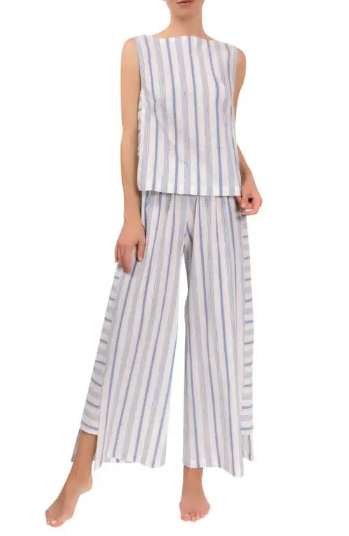 EVERYDAY RITUAL Piper Stripe Cotton Pajamas - Blueberry Stripe