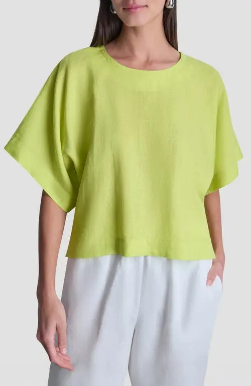 Dkny Drop Shoulder Boxy Linen Top - Limeade