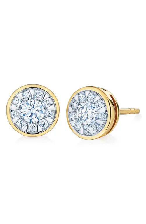 Kwiat Sunburst Diamond Stud Earrings - Yellow Gold