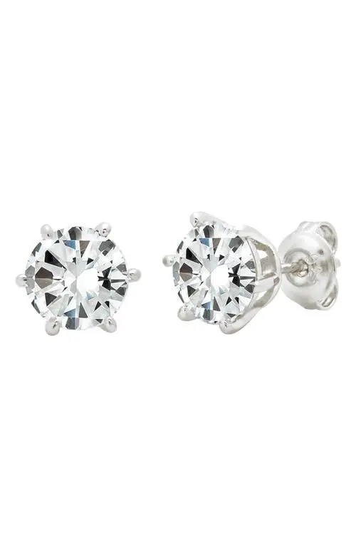 CRISLU Cubic Zirconia Stud Earrings - Platinum