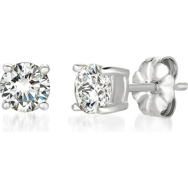 CRISLU Cubic Zirconia Stud Earrings - Platinum