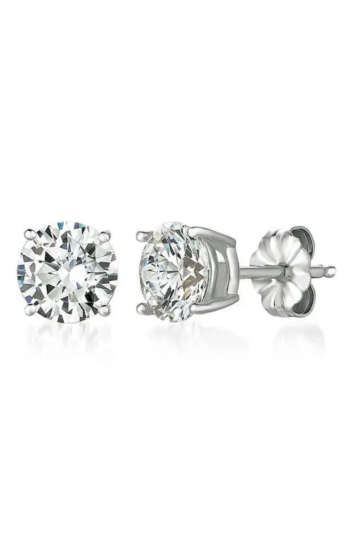 CRISLU Cubic Zirconia Stud Earrings - Platinum