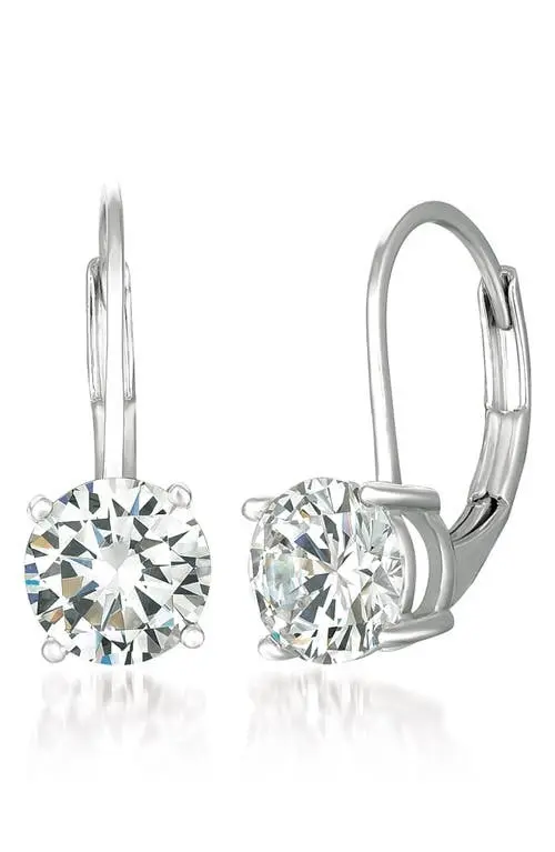 CRISLU Cubic Zirconia Drop Earrings - Platinum