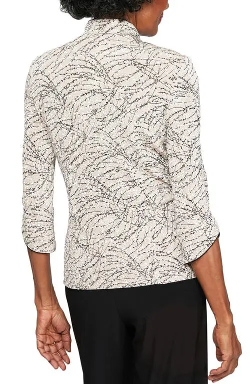 Alex Evenings Foiled Print Twinset - Beige