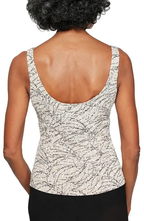 Alex Evenings Foiled Print Twinset - Beige