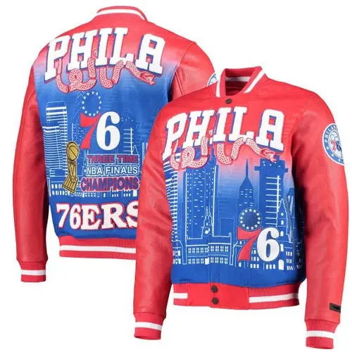 PRO STANDARD Philadelphia 76ers Remix Varsity Full-zip Jacket - Red
