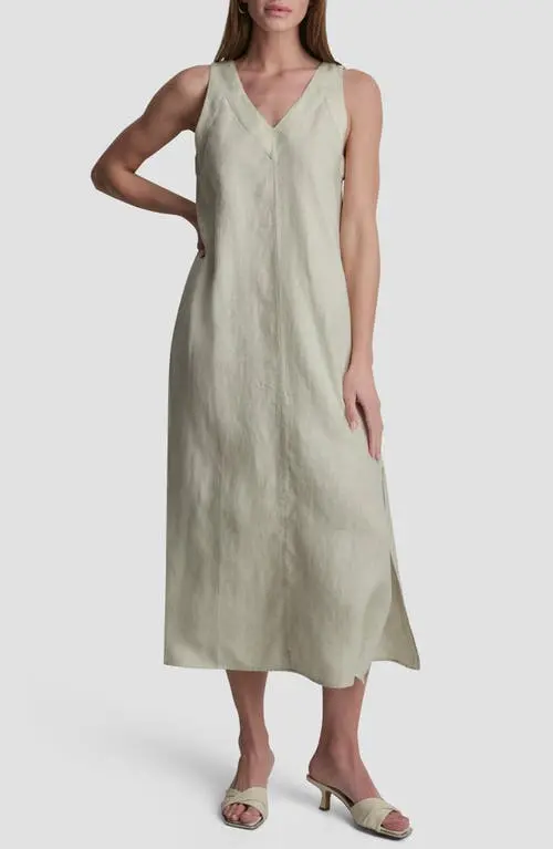 Dkny Sleeveless Linen Maxi Dress - Natural