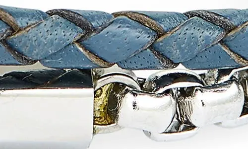 JONAS STUDIO Braided Leather And Chain Double Wrap Bracelet - Blue