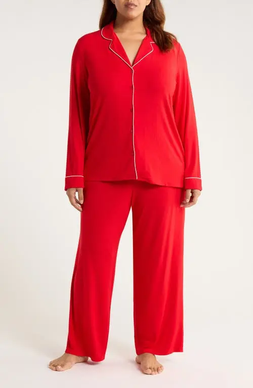 Nordstrom Moonlight Eco Knit Pajamas - Red Barbados Cherry