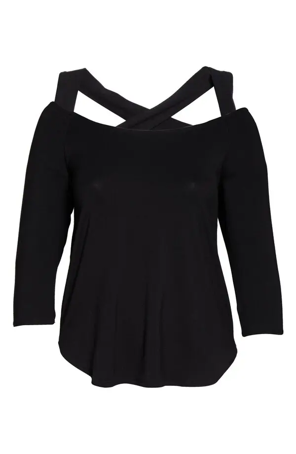 Loveappella Cross Strap Top - Black