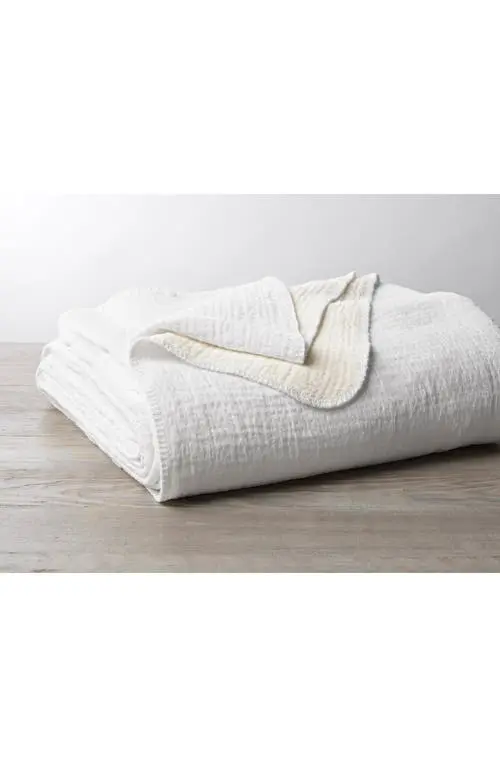 COYUCHI Cozy Organic Cotton Blanket - Alpine White