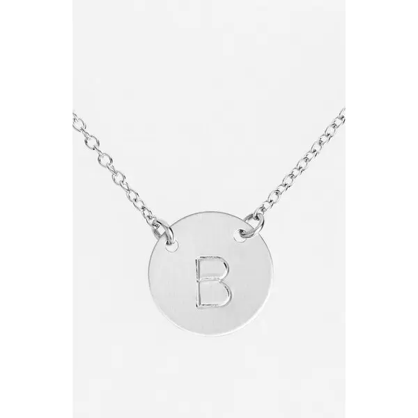 NASHELLE Sterling Silver Initial Disc Necklace - Sterling Silver B