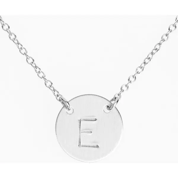NASHELLE Sterling Silver Initial Disc Necklace - Sterling Silver E