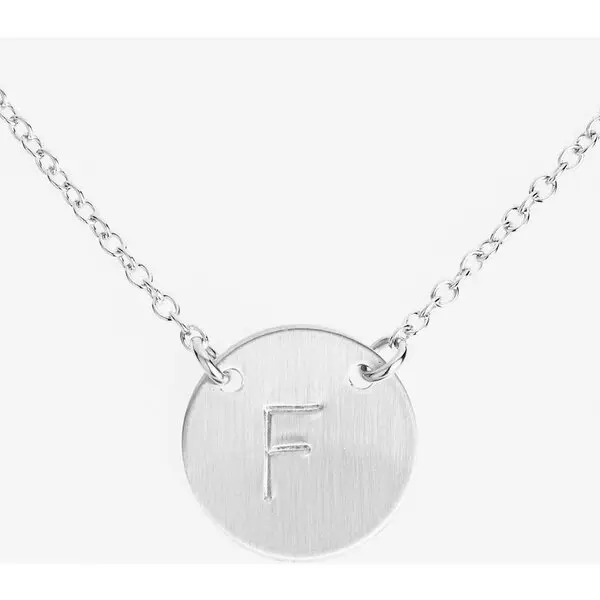 NASHELLE Sterling Silver Initial Disc Necklace - Sterling Silver F