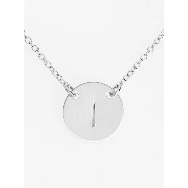NASHELLE Sterling Silver Initial Disc Necklace - Sterling Silver I