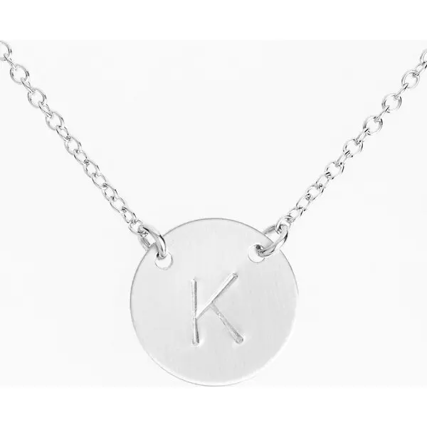 NASHELLE Sterling Silver Initial Disc Necklace - Sterling Silver K