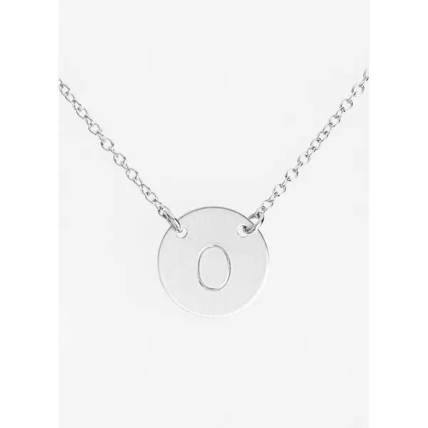 NASHELLE Sterling Silver Initial Disc Necklace - Sterling Silver O