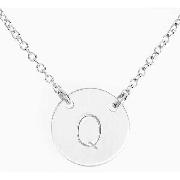 NASHELLE Sterling Silver Initial Disc Necklace - Sterling Silver Q