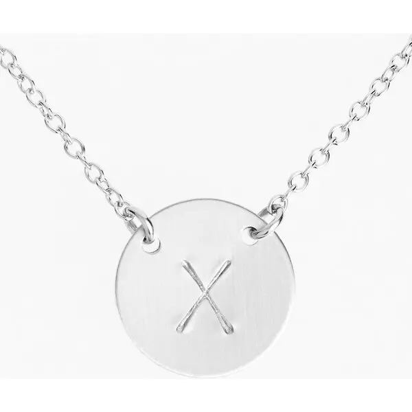NASHELLE Sterling Silver Initial Disc Necklace - Sterling Silver X