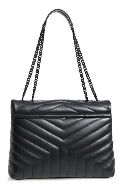 Saint Laurent Loulou Matelassé Leather Shoulder Bag - Noir
