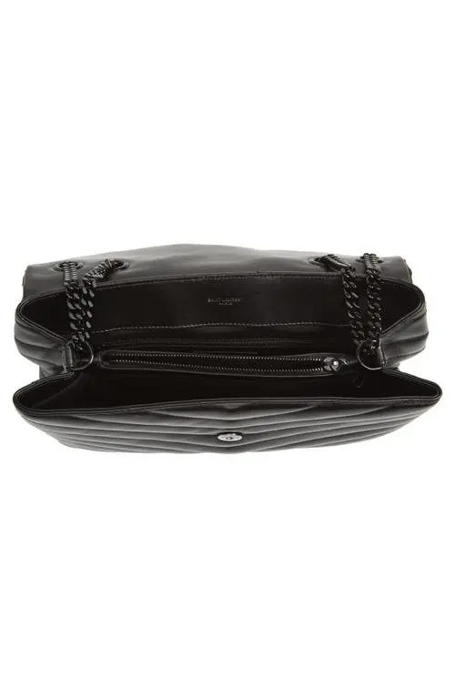 Saint Laurent Loulou Matelassé Leather Shoulder Bag - Noir