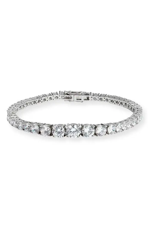 Nordstrom Cubic Zirconia Tennis Bracelet - Clear- Silver
