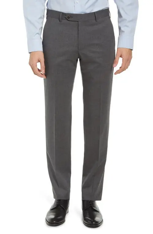 Zanella Parker Stretch Wool Trousers - Medium Grey