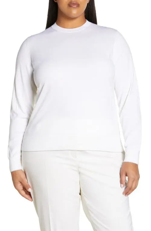 Lafayette 148 New York Cotton & Cashmere Sweater - Sea Salt