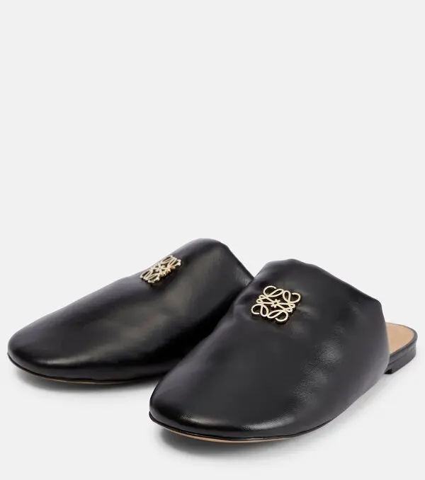 Loewe Anagram Leather Slippers