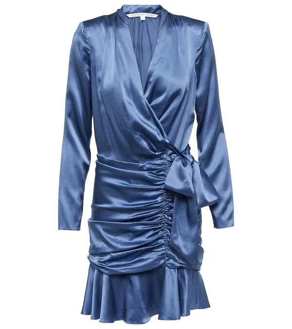Veronica Beard Agatha Silk-blend Satin Wrap Dress