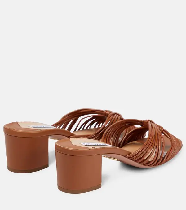 AQUAZZURA Club Leather Mules