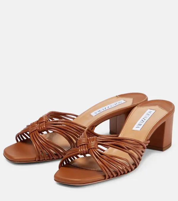 AQUAZZURA Club Leather Mules