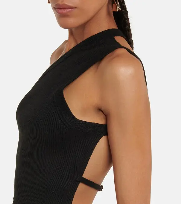 Jacquemus La Maille Ascu Cropped Top - Black