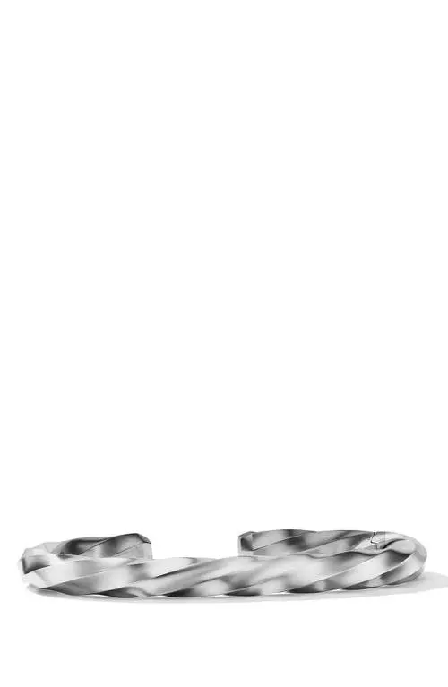 David Yurman Cable Edge® Cuff Bracelet In Sterling Silver With Diamonds - Sterling Silver Recycled