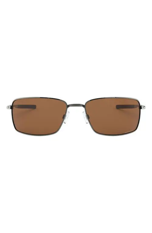 Oakley 60mm Polarized Rectangle Sunglasses - Tungsten/prizm Tungsten