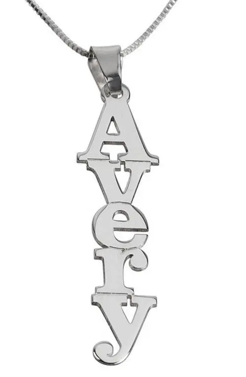 MELANIE MARIE Personalized Nameplate Pendant Necklace - Sterling Silver