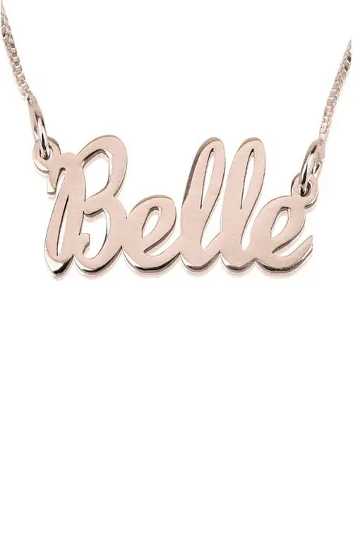 MELANIE MARIE Personalized Nameplate Necklace - Rose Gold Plated