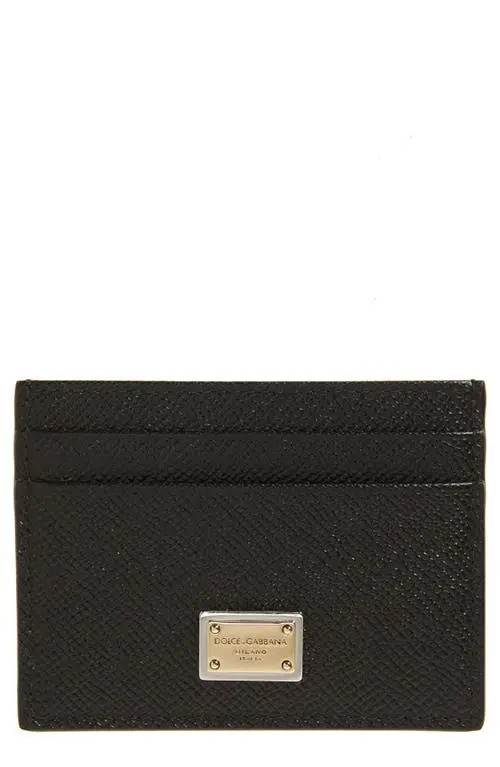 Dolce & Gabbana Dg Placard Calfskin Card Holder - Black