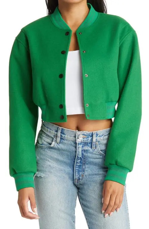 AZALEA WANG Cropped Bomber Jacket - Green