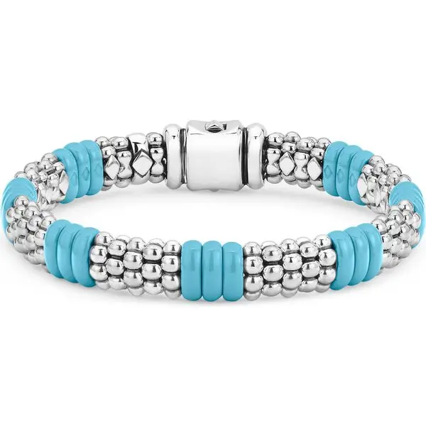 Lagos Caviar Ceramic Bracelet - Silver/blue