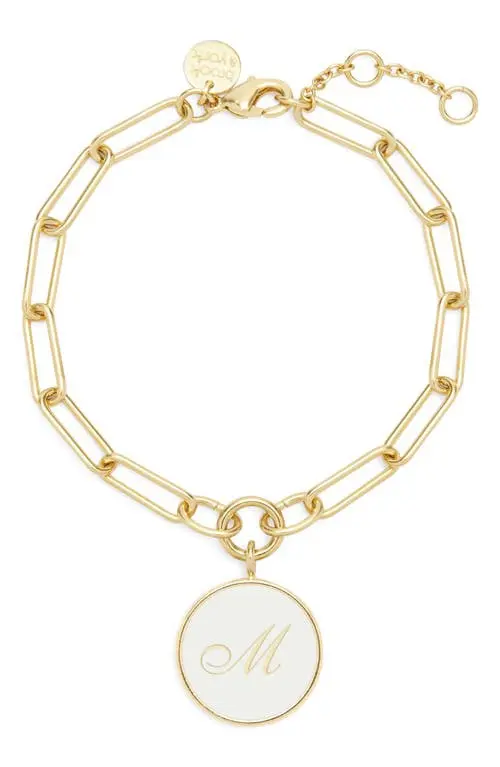 BROOK & YORK Callie Initial Enamel Pendant Bracelet - Gold M