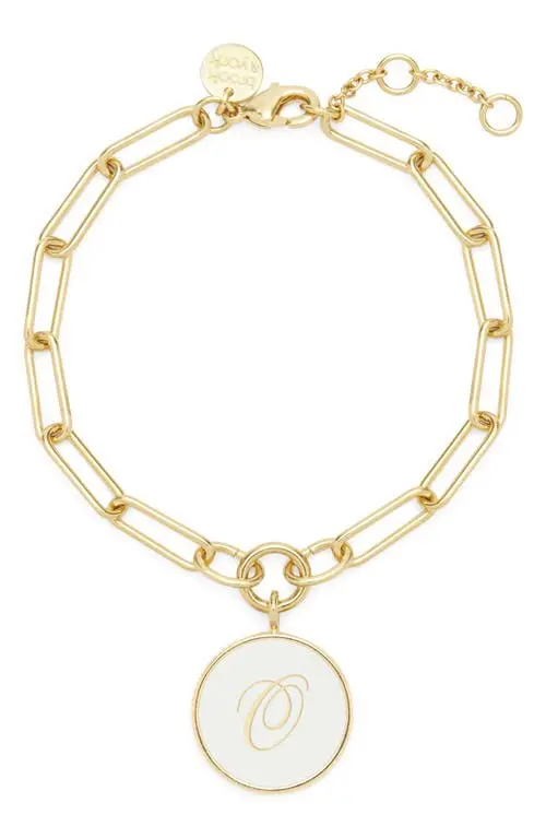 BROOK & YORK Callie Initial Enamel Pendant Bracelet - Gold O