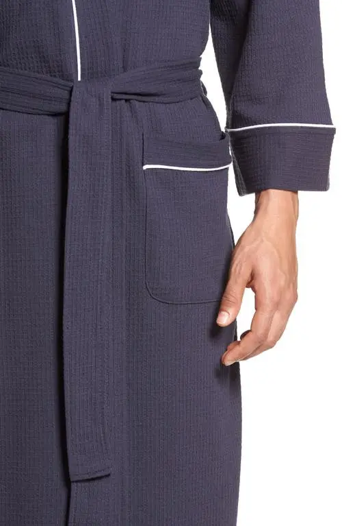 Majestic International Waffle Knit Robe - Navy